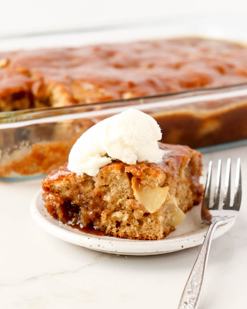 Sticky Caramel Apple Spice Cake - Knead Some Sweets